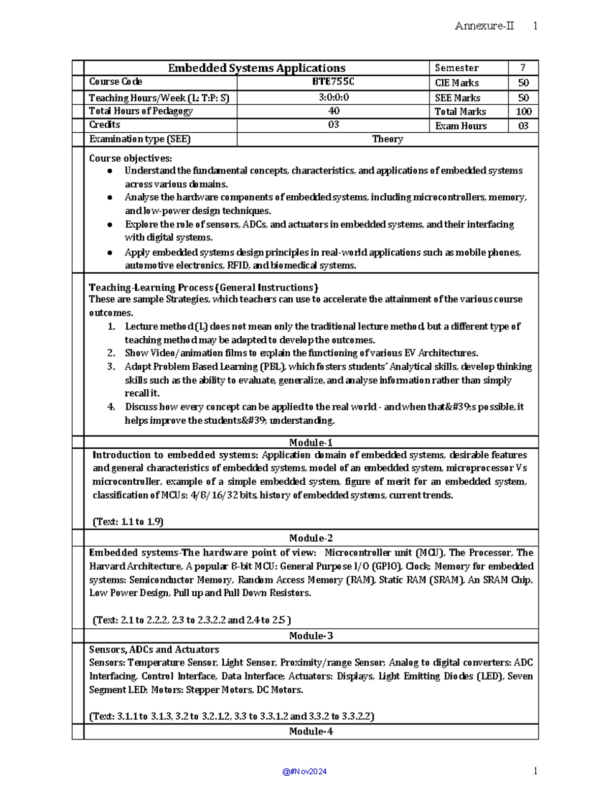 BTE755C - Embedded Systems Applications Course Overview and Assessment - Studocu