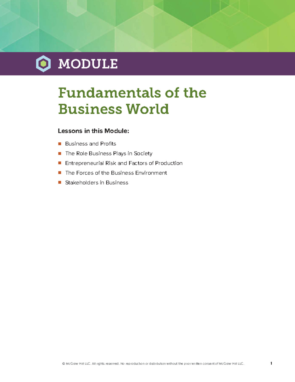 Fundamentals of Business Concepts: Module Overview & Key Terms - Studocu