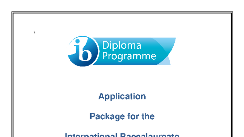 IB Program Application Package for Lakeside High School - Studocu