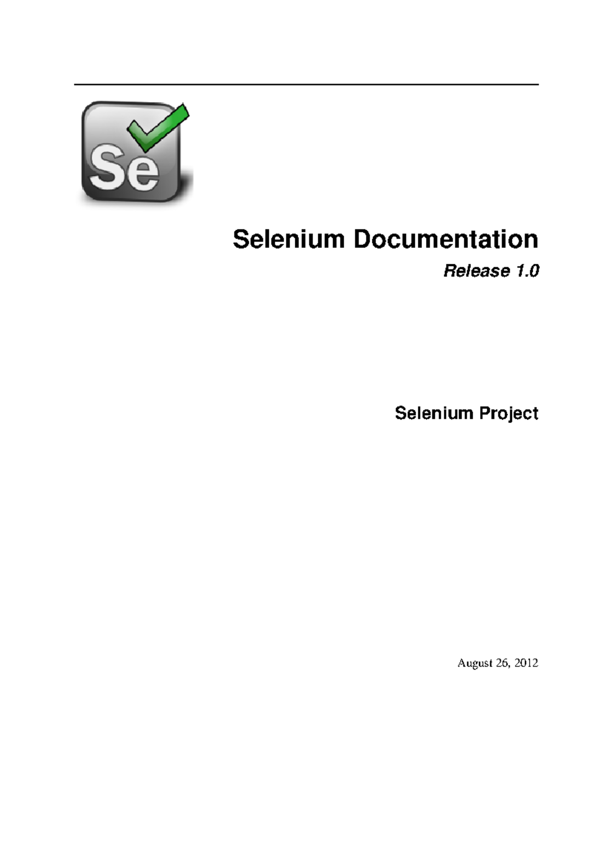Selenium Documentation - Selenium Documentation Release 1. Selenium ...