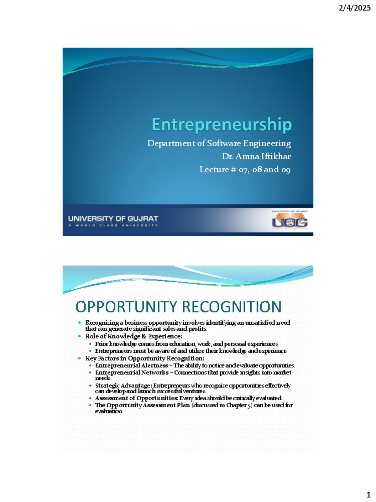 Lecture # 07, 08, and 09 - Entrepreneurship Complete Notes - Studocu