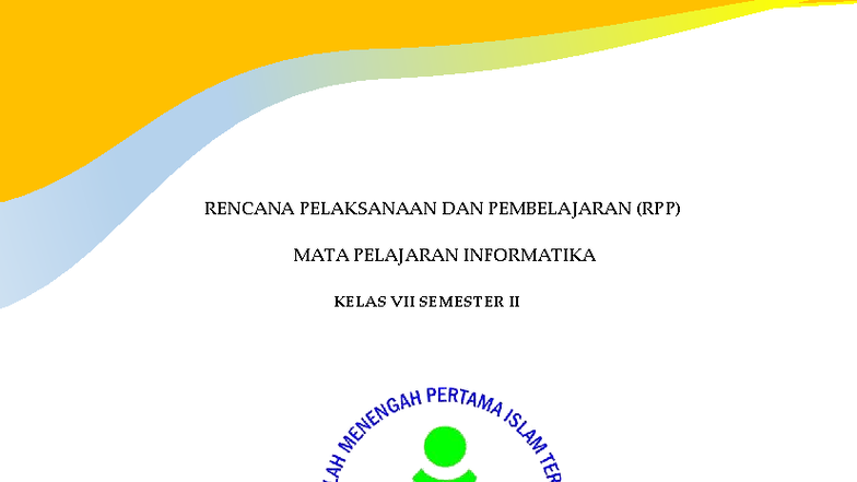 RPP Pemrograman Visual Scratch Kelas VII Semester II - SMPS IT - Studocu