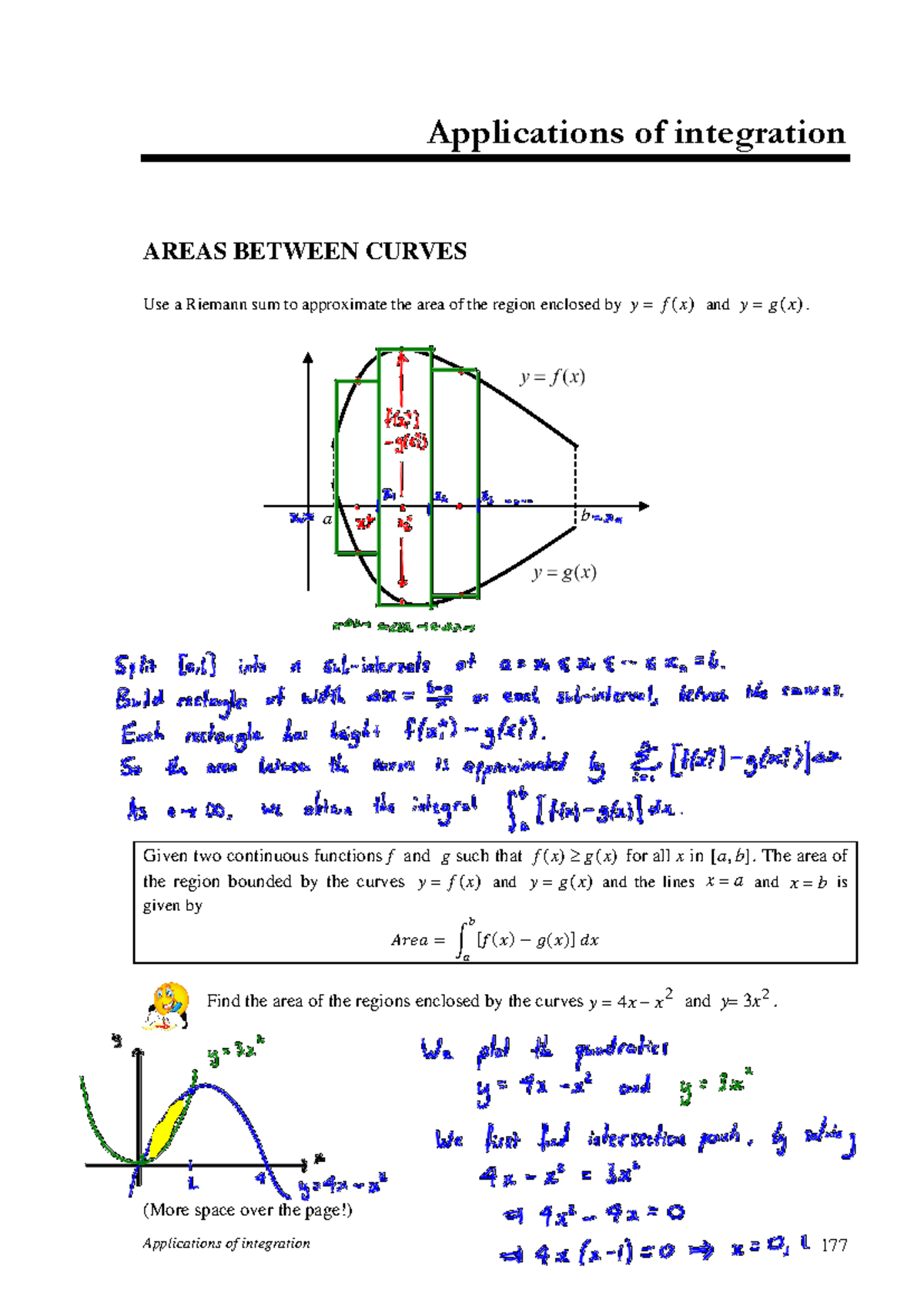 Applications of Integration: Areas, Volumes, and Surfaces - Studocu