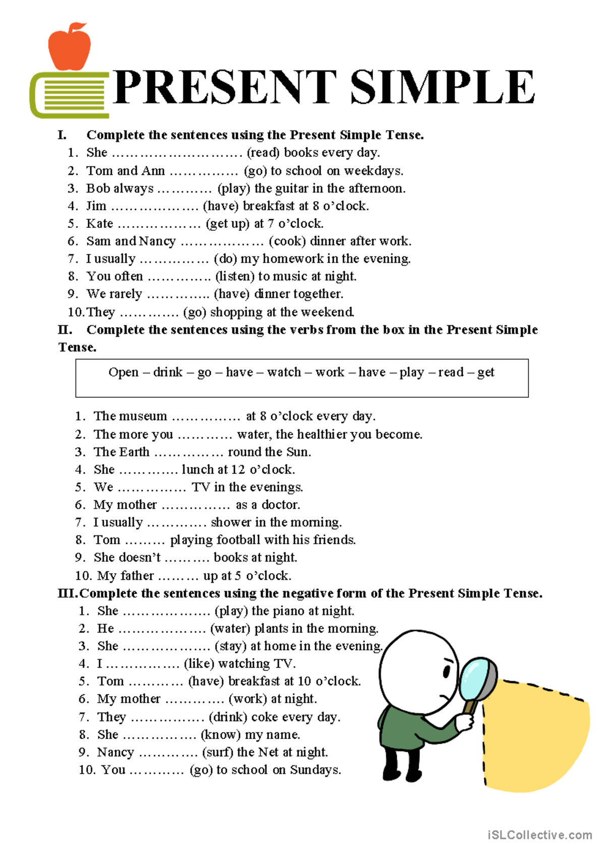 PRESENT SIMPLE TENSE EXERCISES: GRAMMAR PRACTICE NOTES - Studocu
