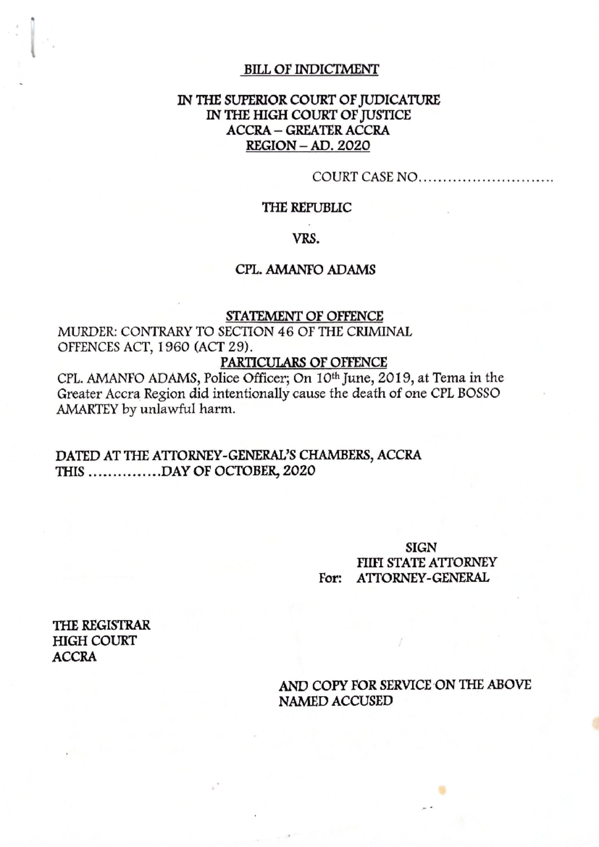 BILL OF Indictment: Criminal Procedure in Ghana Explained - Studocu