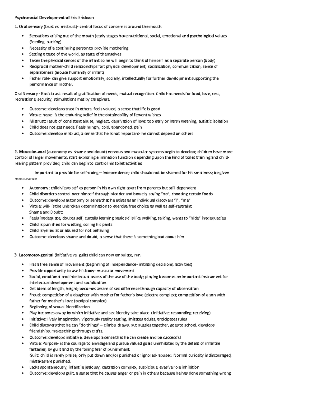 Revised - Psychosocial Development of Eric Erickson - Psychosocial ...