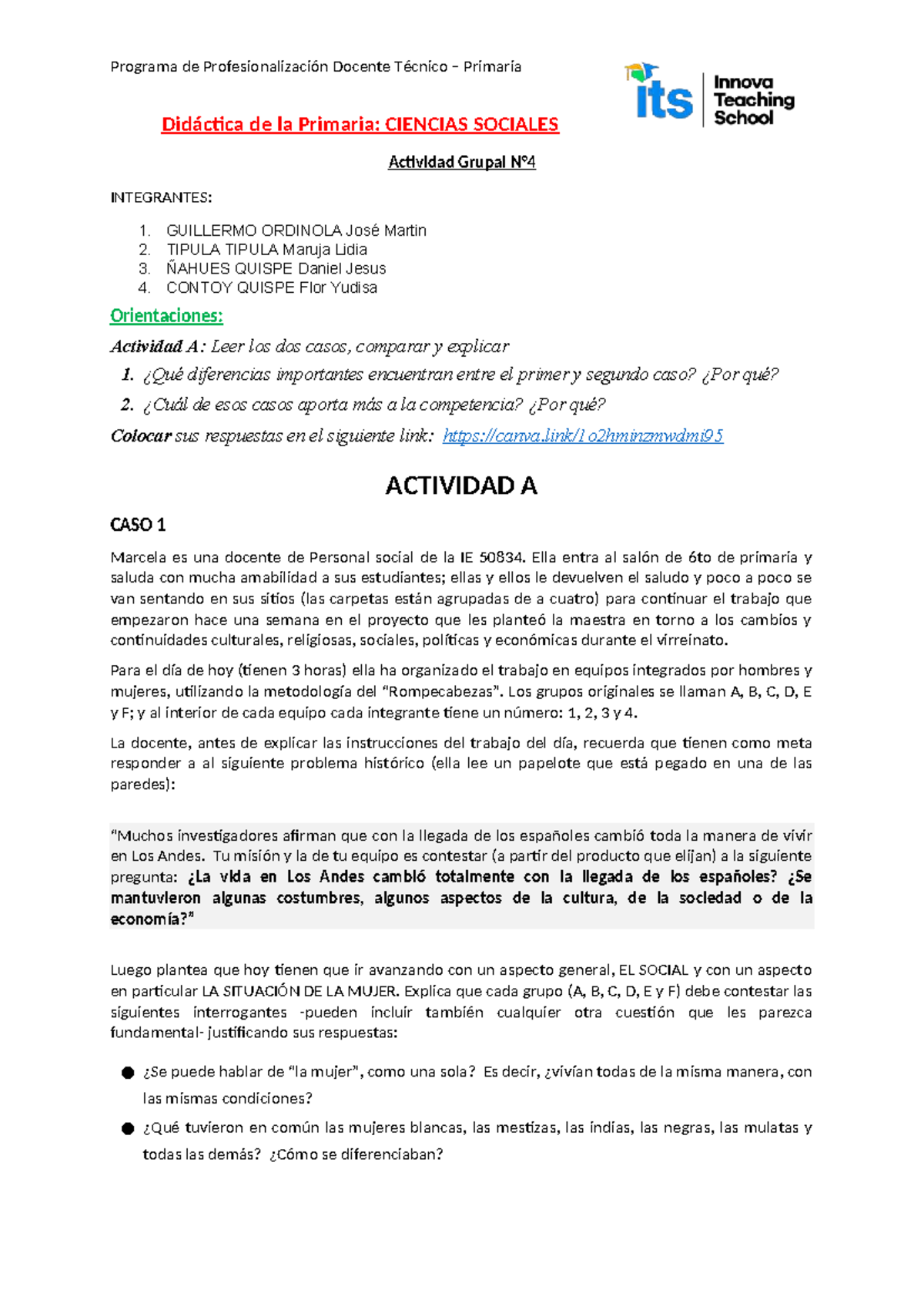 Tarea 4 - Actividad Grupal: Análisis de Casos en CIENCIAS SOCIALES ...