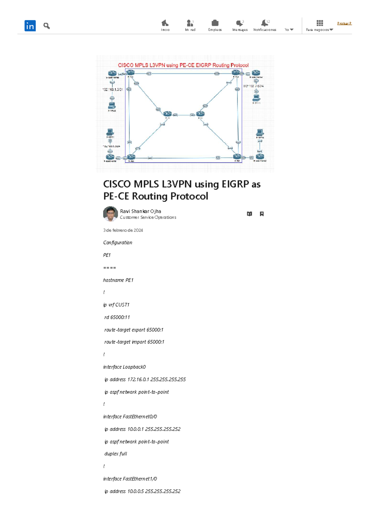 Cisco MPLS L3VPN: EIGRP as PE-CE Routing Protocol Configuration - Studocu