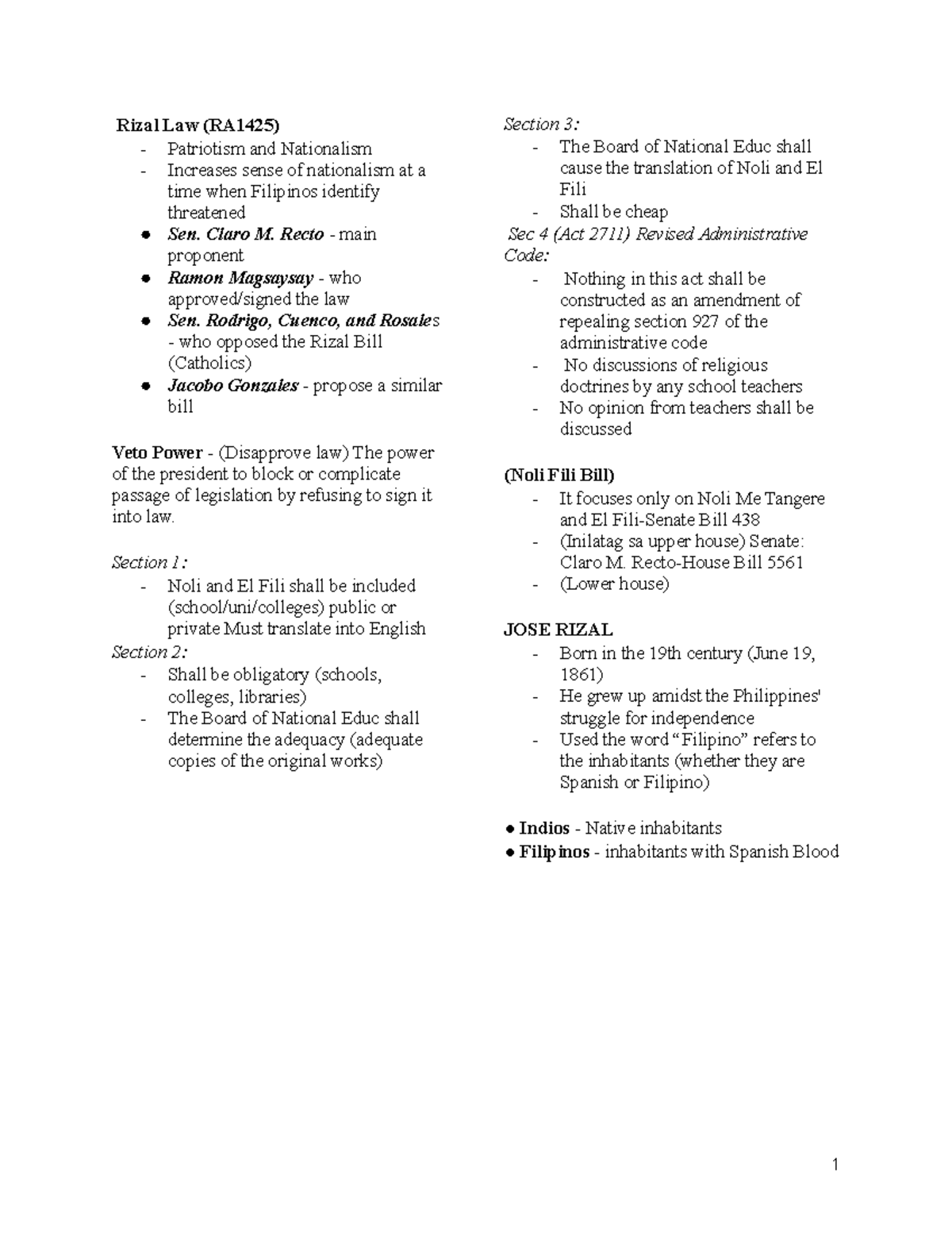 Rizal Law (RA1425) reviewer: patriotism and nationalism in the ...