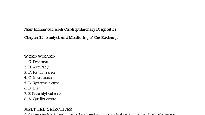 HW Chapter 19: Gas Exchange Analysis & Monitoring in CP Diagnostics ...