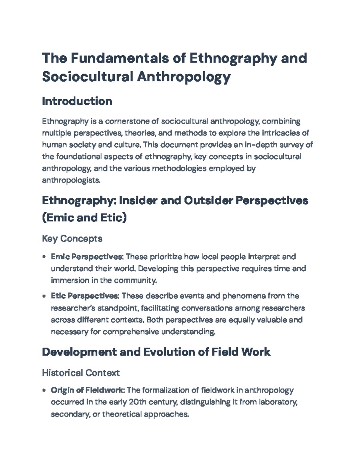 Ethnography and Sociocultural Anthropology: Key Concepts & Methods ...