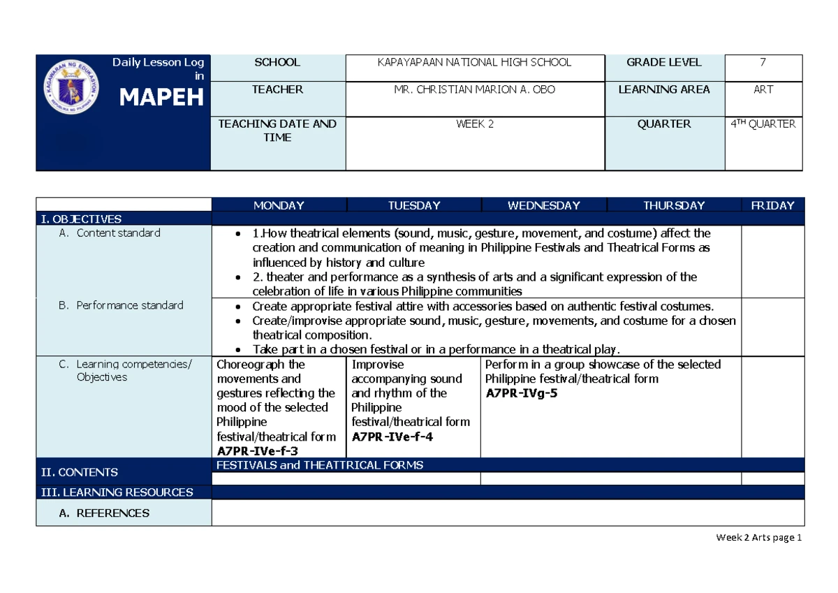 DLP - Demonstration Lesson Plan for English 5: Analyzing Multimedia ...