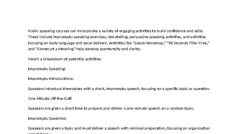 Public speaking-WPS Office - Public speaking courses can incorporate a ...