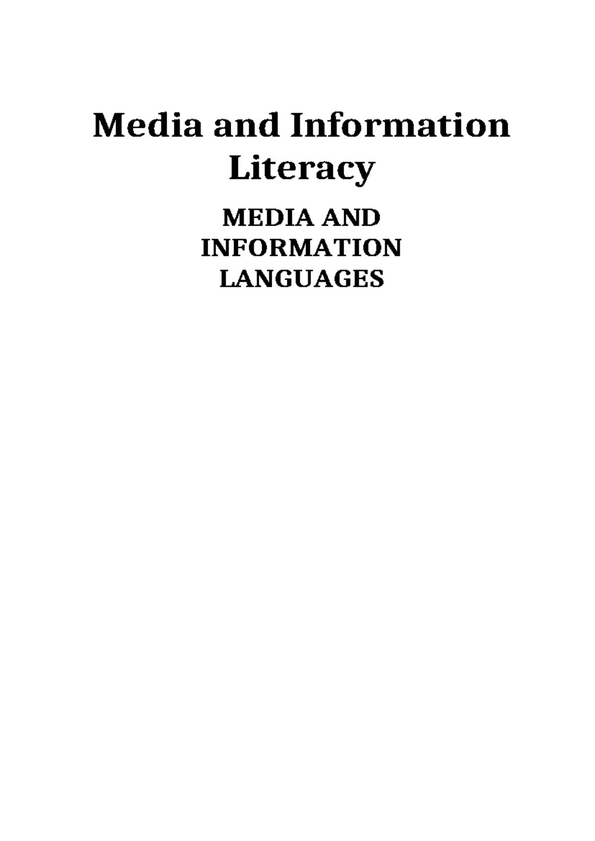 Grade 12 - MIL Q1 Study on Types of Media Codes and Symbols - Studocu
