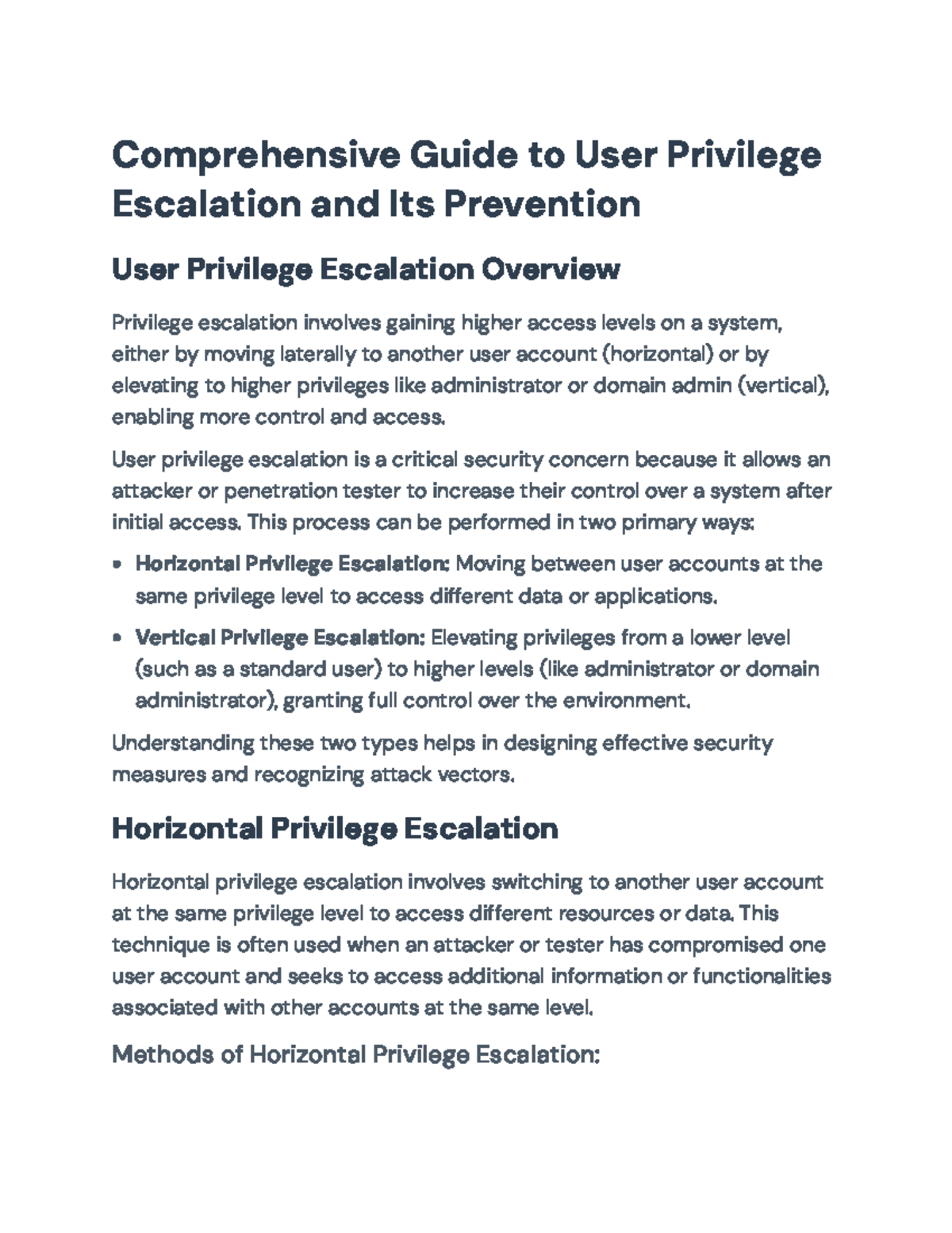 Comprehensive Guide to User Privilege Escalation & Prevention ...