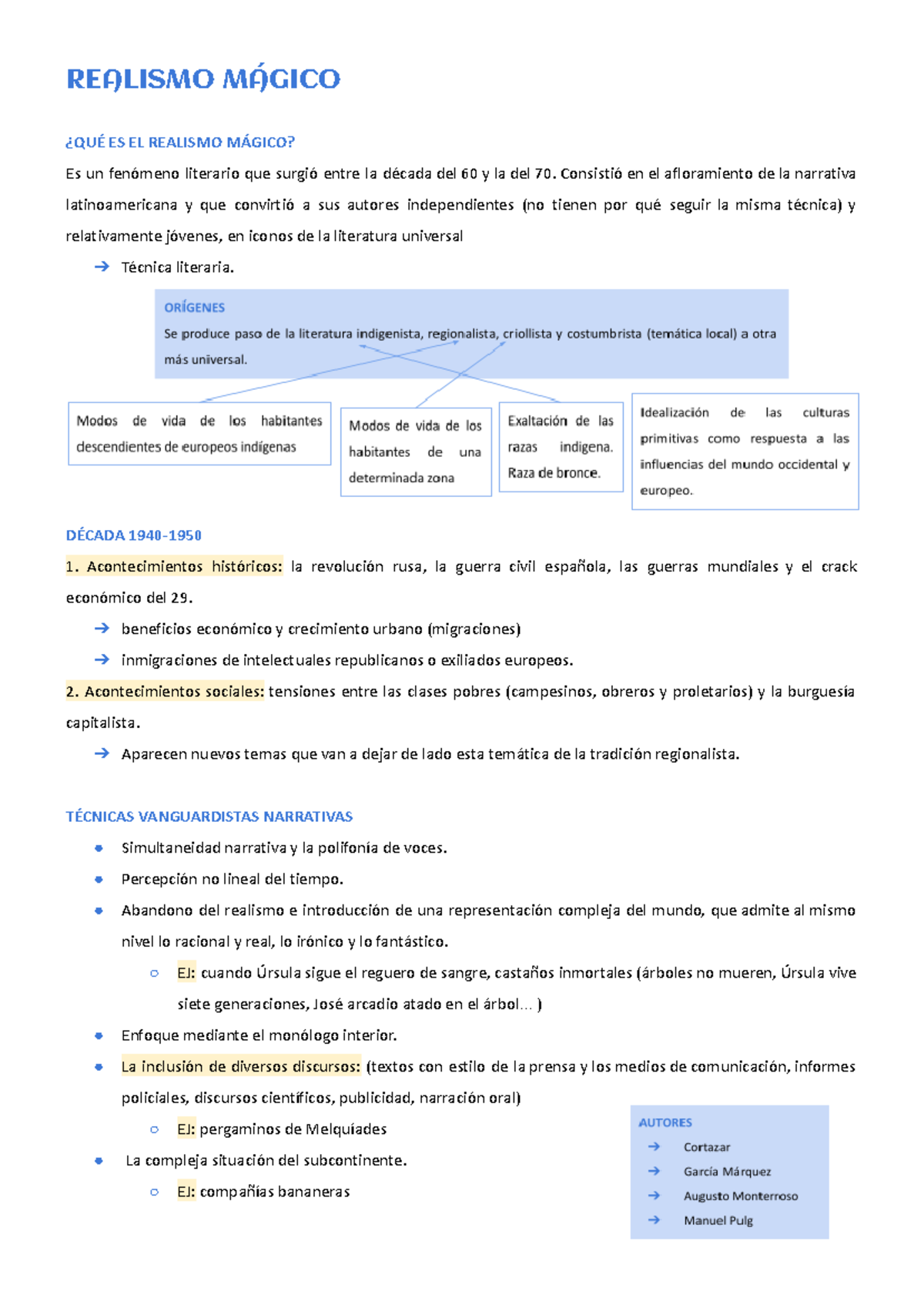 Examen Final Lengua: Realismo Mágico e Intertextualidad en la ...
