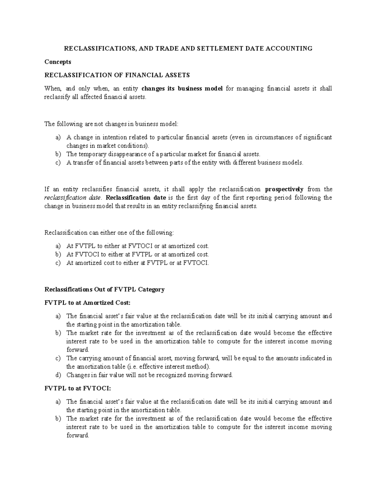 Reclassifications in Trade & Settlement Date Accounting: Key Concepts ...