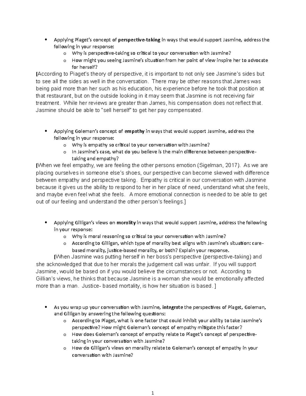 PSY 301: 8-2 Journal on Perspective-Taking and Empathy in Support of ...