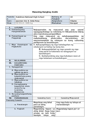 Repleksyon SA FPL - Reflection paper in Filipino - REPLEKSYON Ni ...