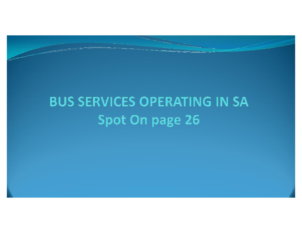 Gr 11 Bus Industry: Types of Buses & Route Planning Insights - Studocu