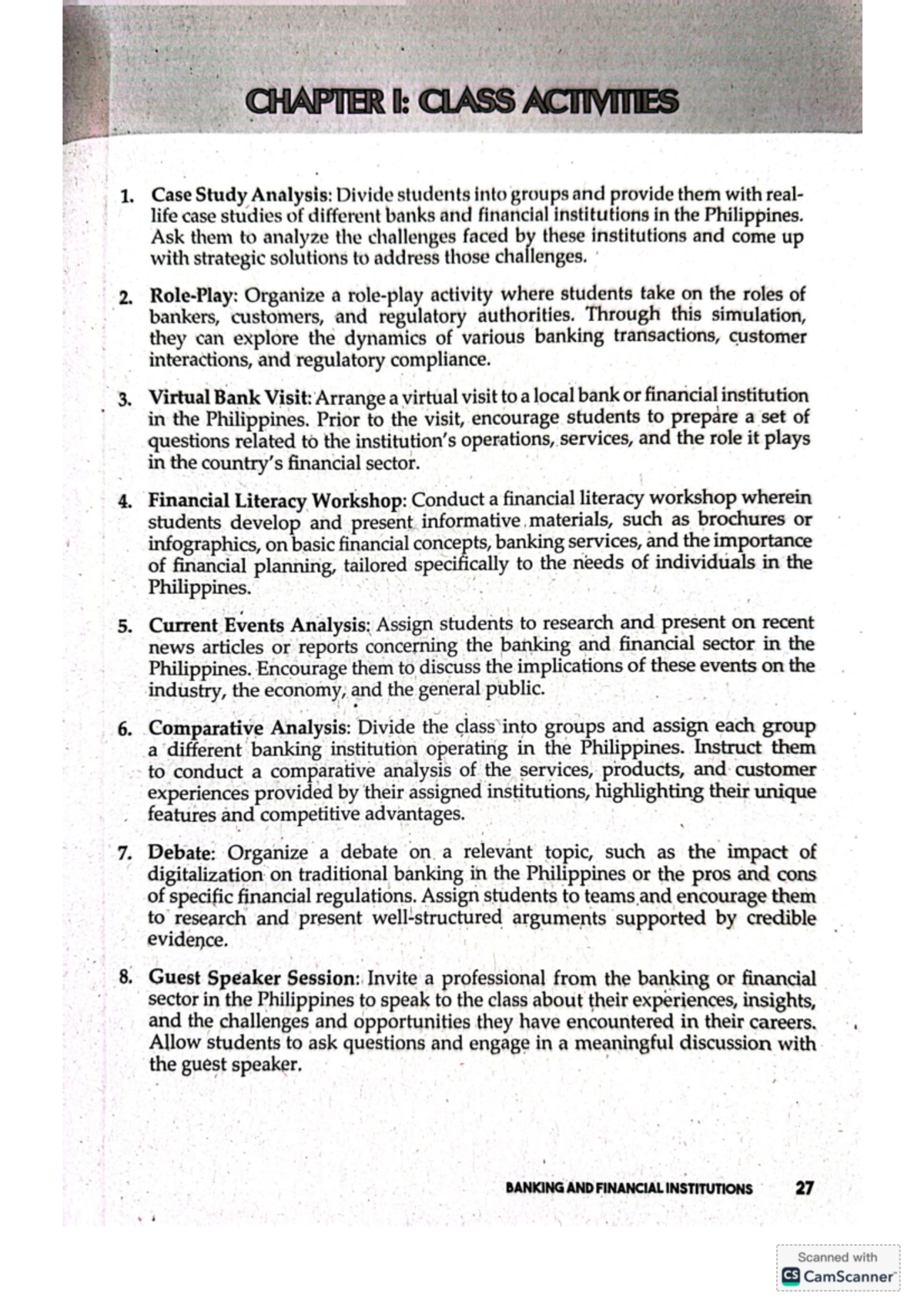 BFI BOOK Chapter 2: Activities and Insights on Financial Institutions ...