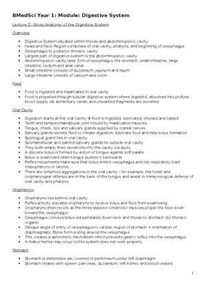 Unit 8c official - Digestive system Analyse the role of digestive ...