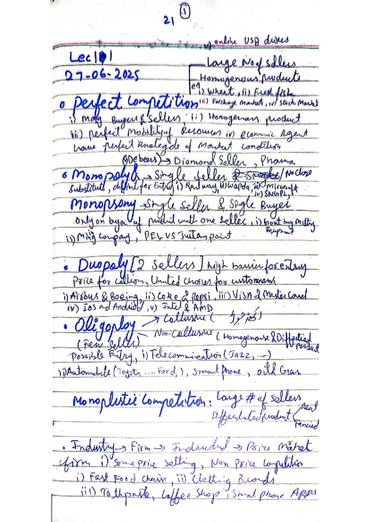 Managerial Economics Notes: Perfect Competition & Market Structures ...