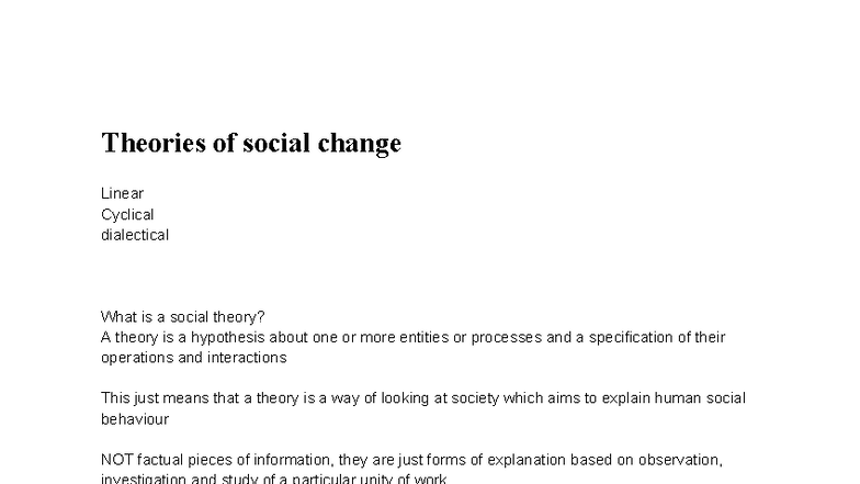 Theories of Social Change: Linear, Cyclical, and Dialectical Insights ...