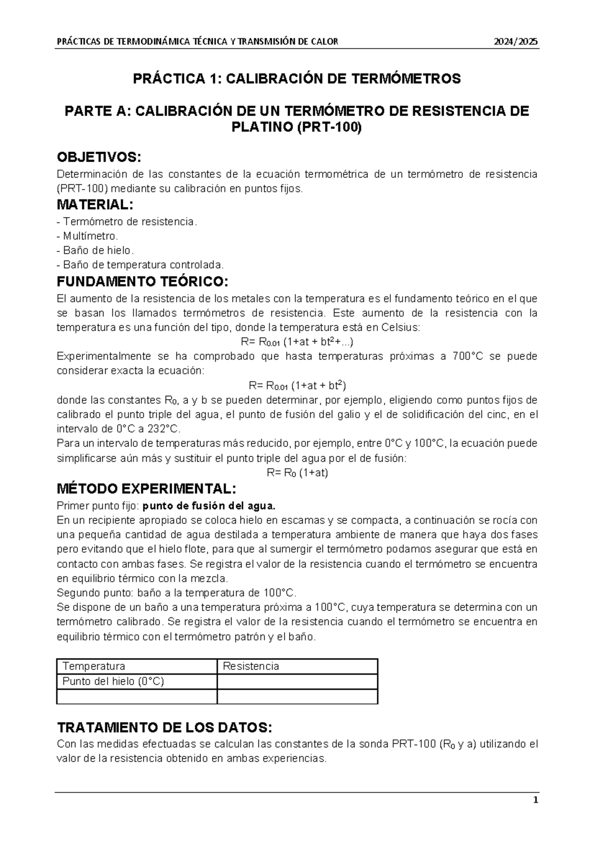 Calibración de Termómetros y Termopares - Prácticas TTTC 24 25 Ing ...
