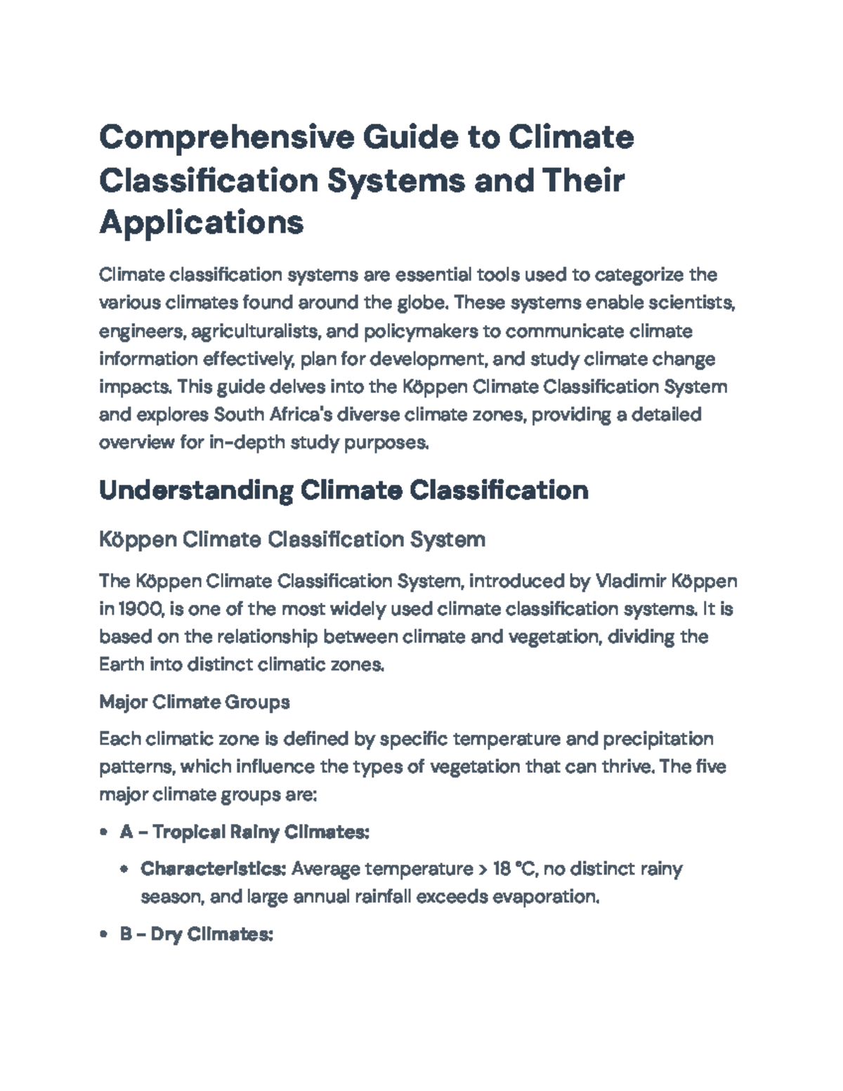 Comprehensive Guide to Climate Classification Systems and Applications ...