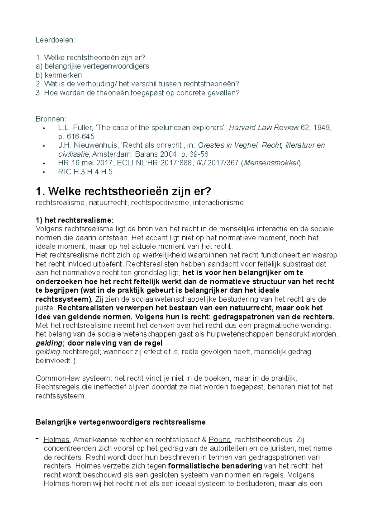 Uitwerking leerdoelen probleem - Leerdoelen: Welke rechtstheorieën zijn ...