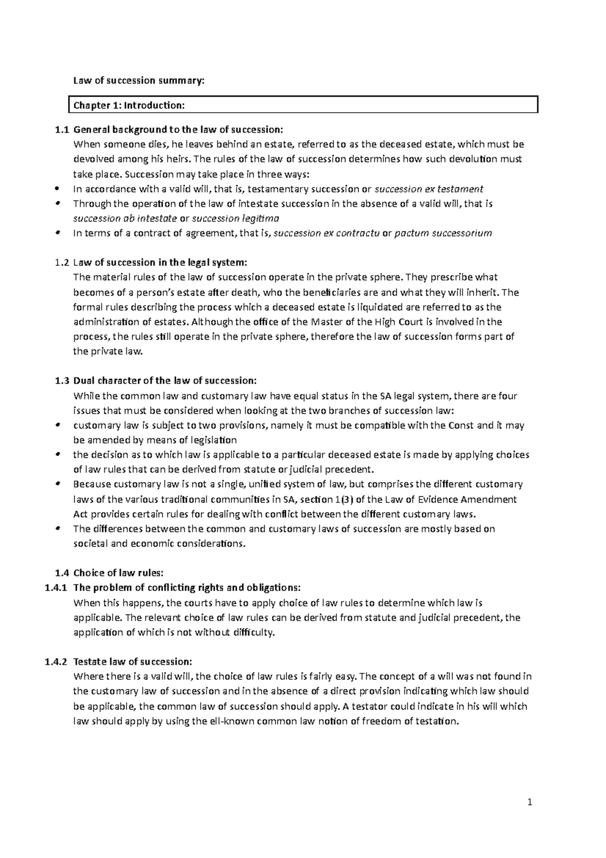 Law of Succession Overview: Key Rules and Concepts Explained - Studocu