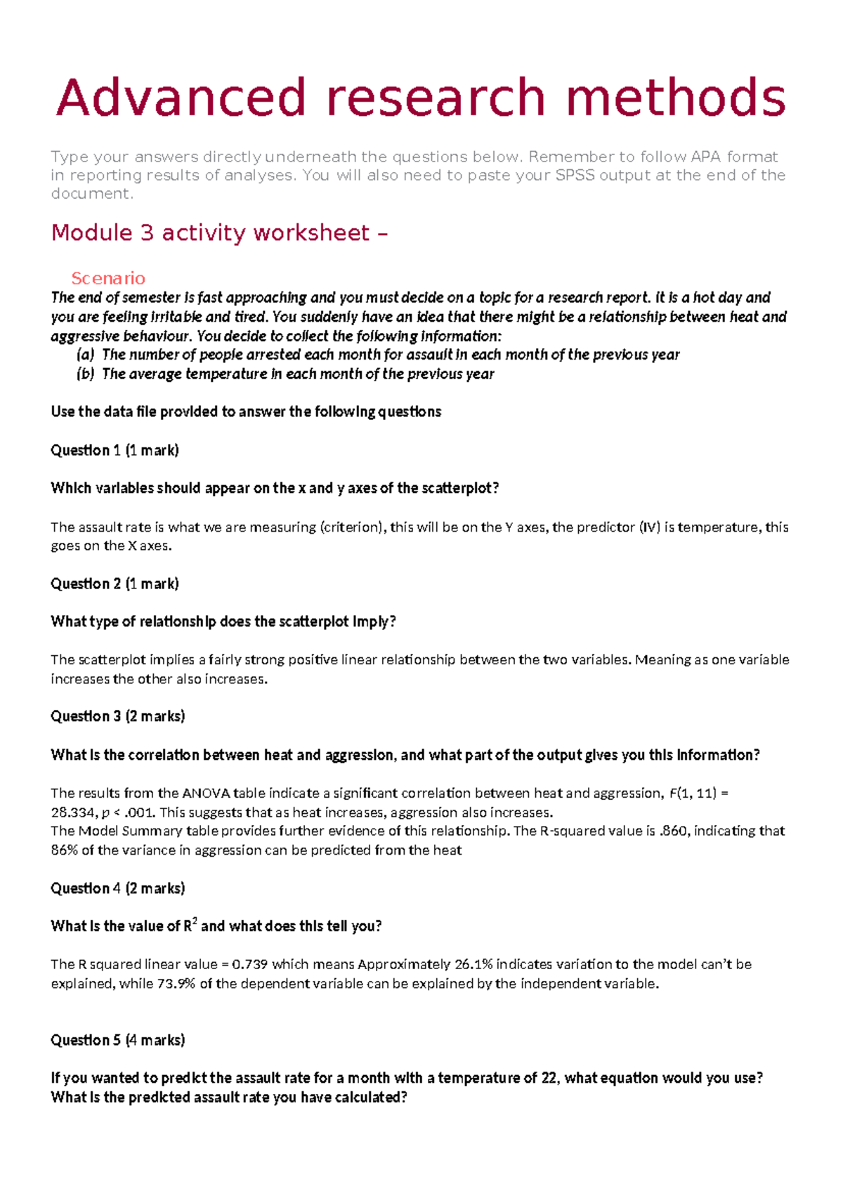 Module 3 activity worksheet - Advanced research methods Type your ...