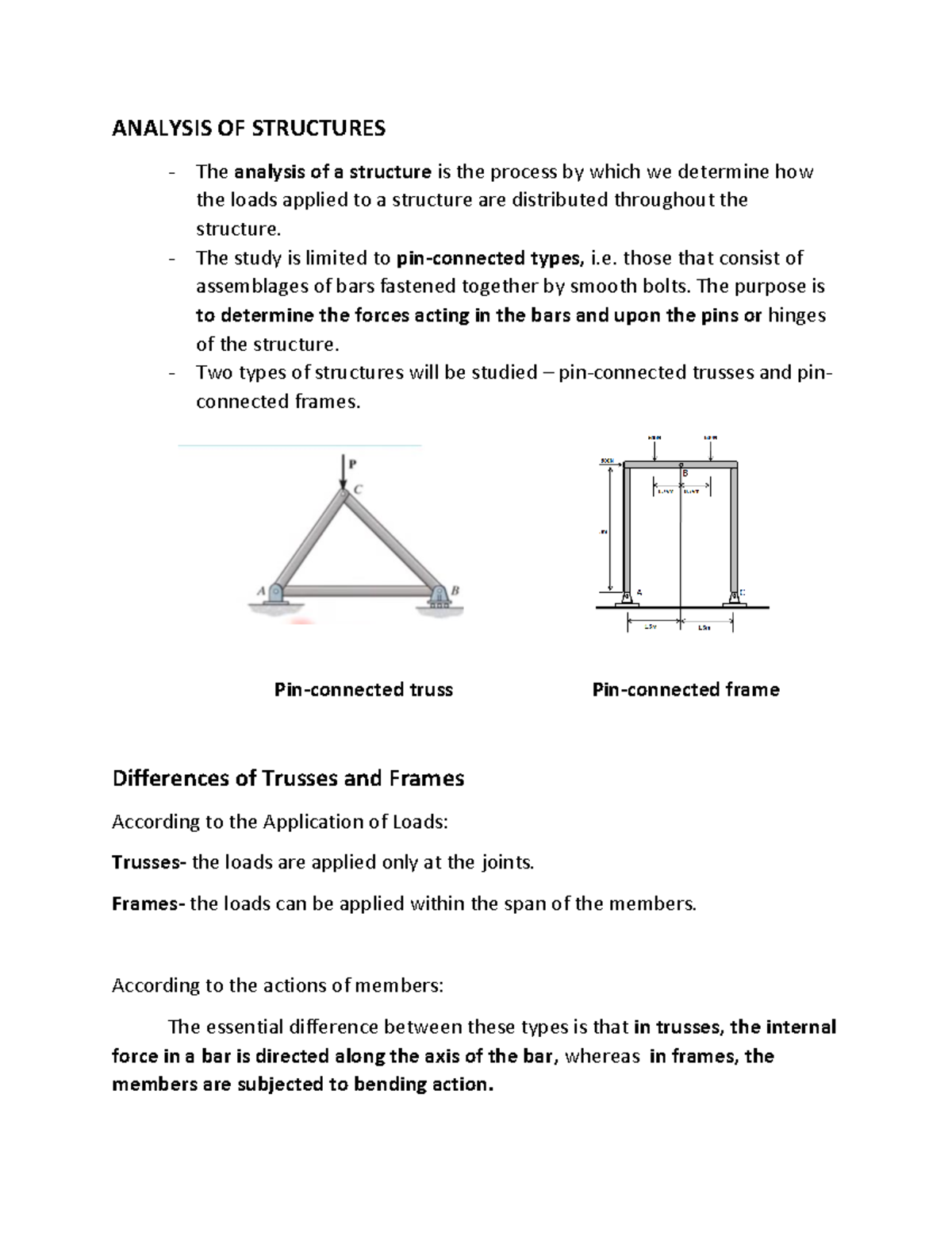 Analysis of Structures: Trusses and Frames Study (ENG 202) - Studocu