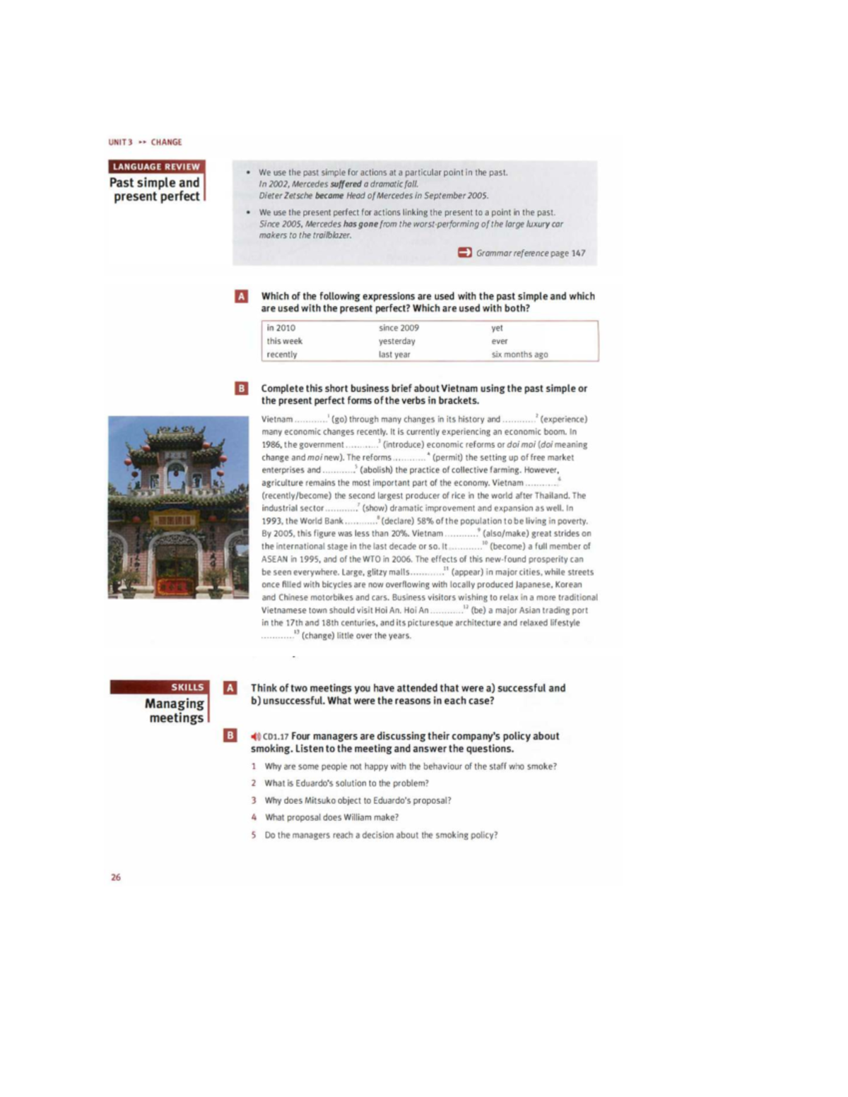UNIT 3: Past Simple & Present Perfect Review for Grammar and Listening ...