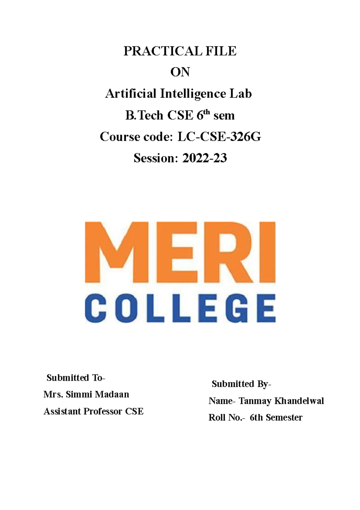 AI File - THIS IS ARTIFICIAL INTELLIGENCE PRACTICAL FILE FOR GGSIPU ...