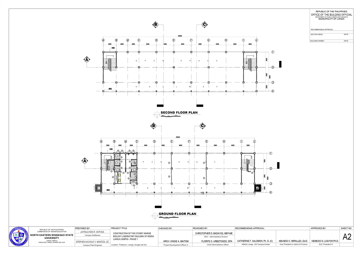 A2 Floor Plans for Two-Storey Marine Biology Lab Building - Studocu