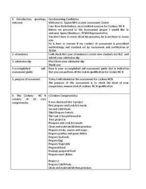 Grade 10 Cookery 10 Lesson Plan: Preparing and Cooking Meat Cuts - Studocu