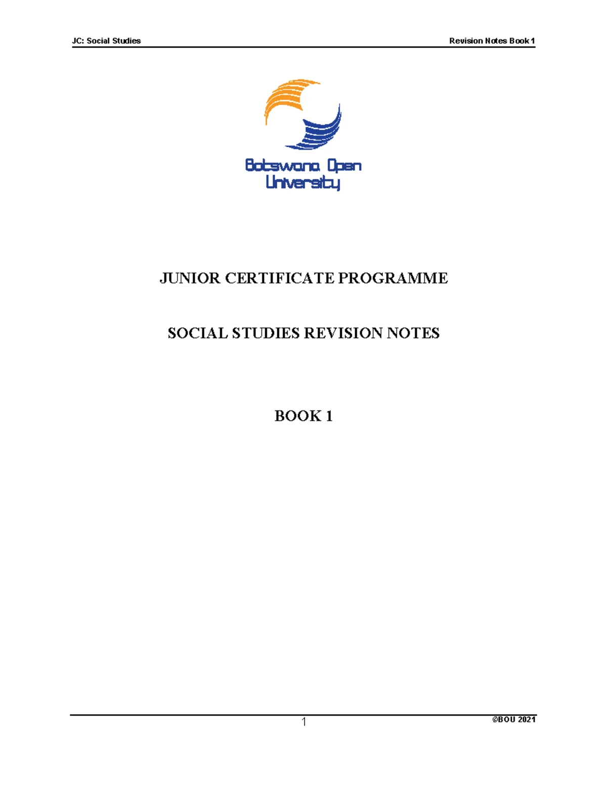JC Social Studies Revision Book 1 final 2021 March 10 - JUNIOR ...