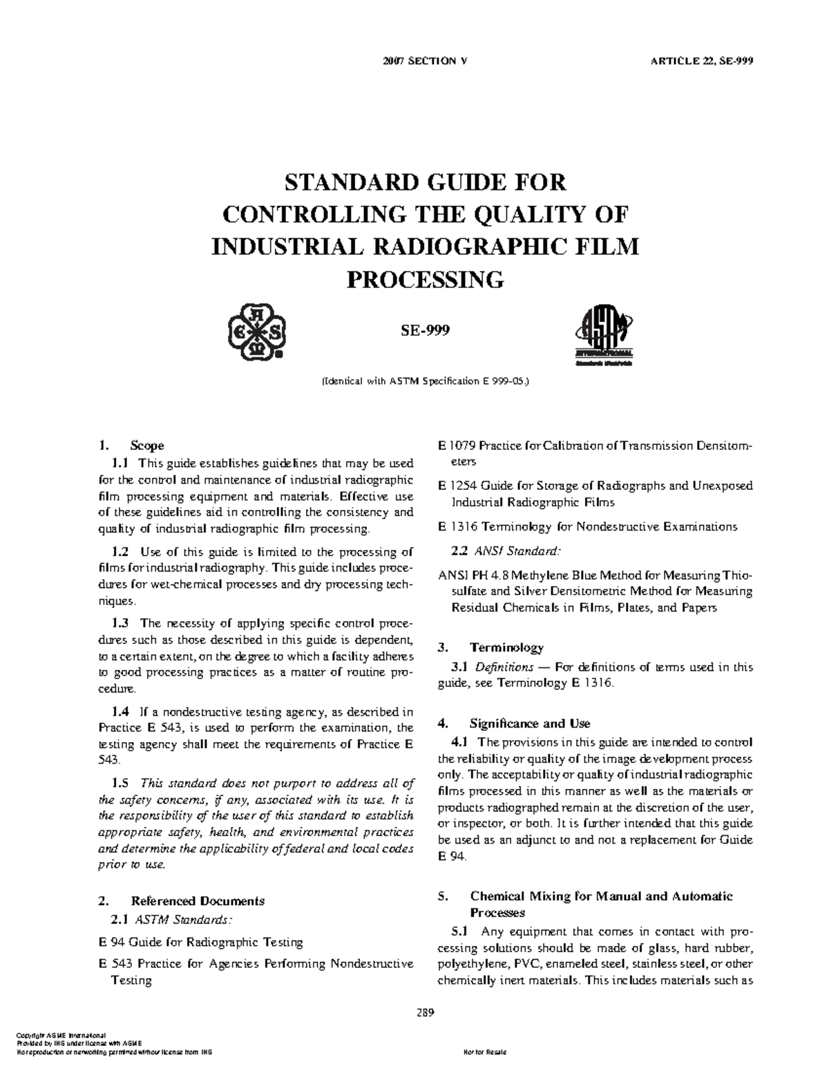 ASTM E-999: Standard Guide for Industrial Radiographic Film Processing ...