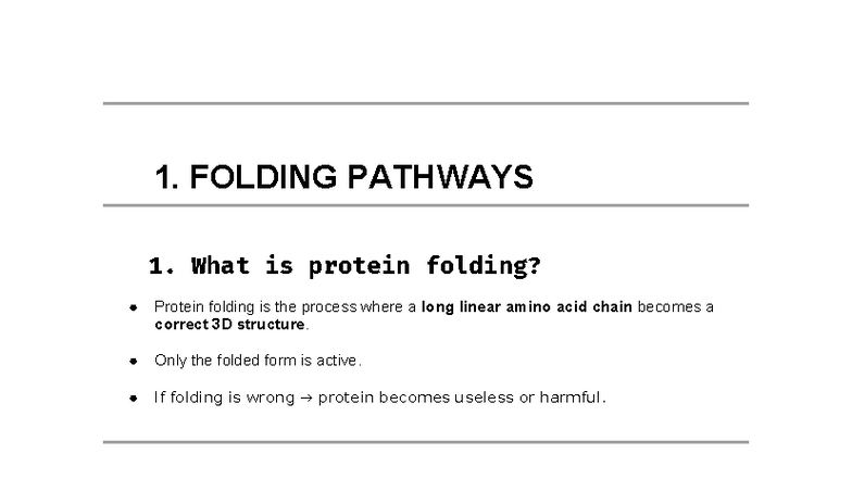 Protein Folding & Purification: Key Concepts and Pathways - Studocu