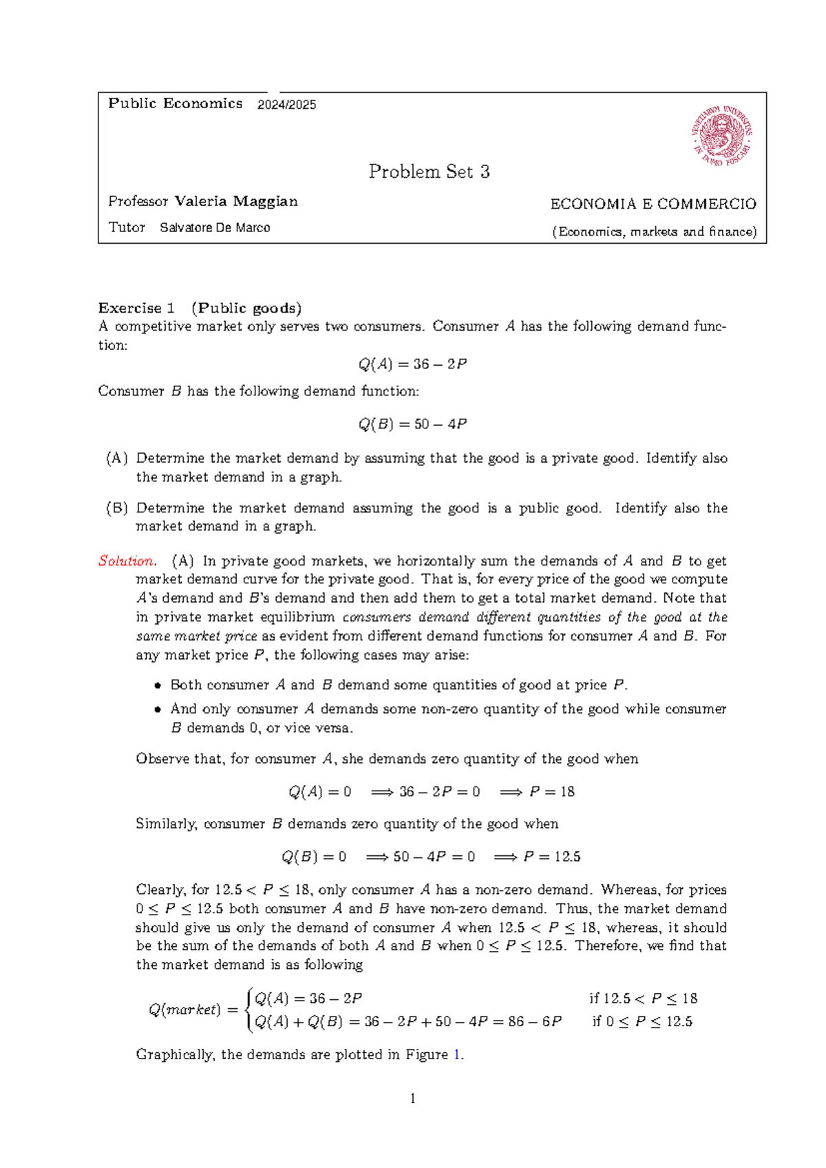 Public Economics Problem Set 3 - Solutions (ECON 101) - Studocu
