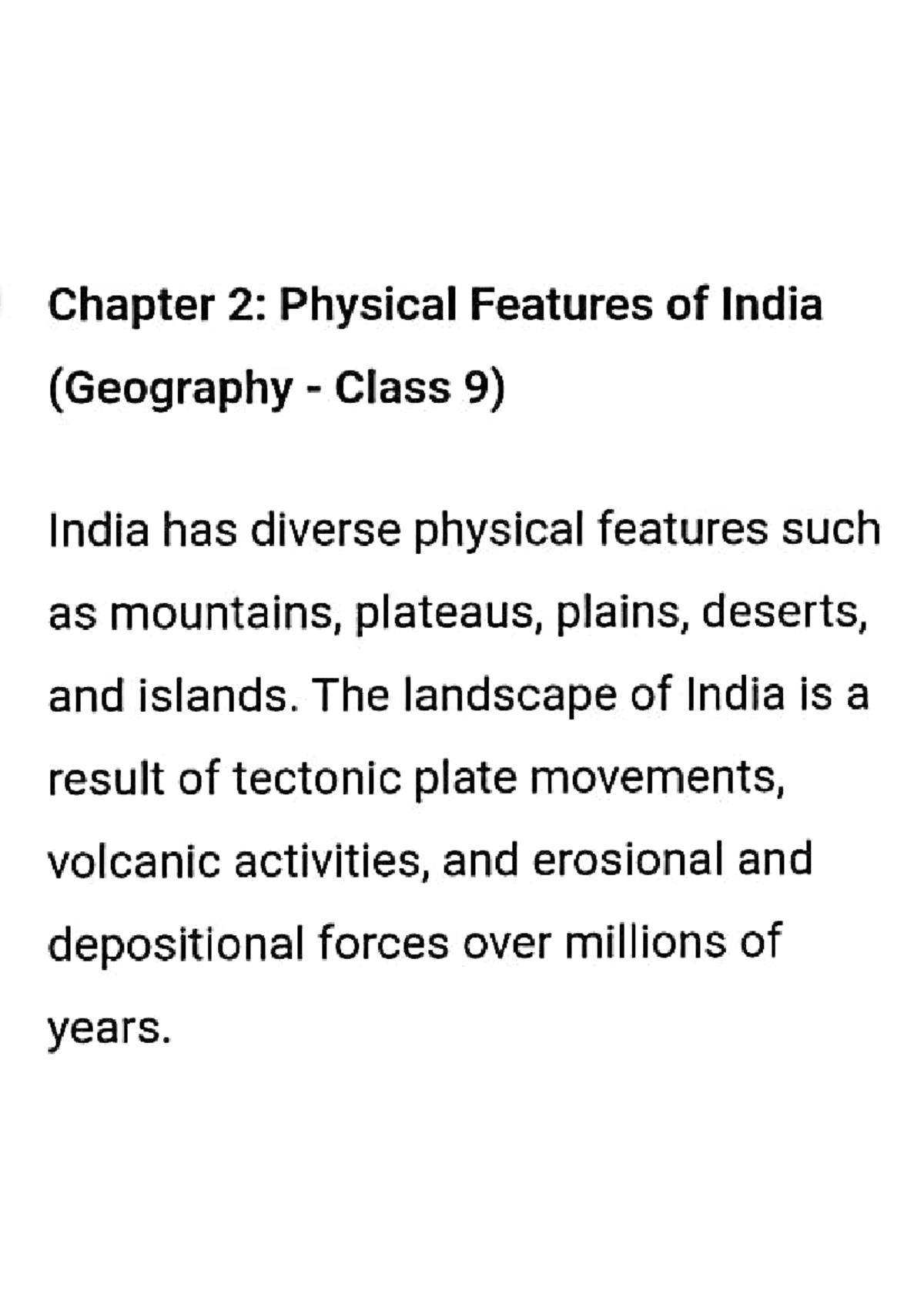 Chapter 2: Physical Features of India - Geography Class 9 Notes - Studocu