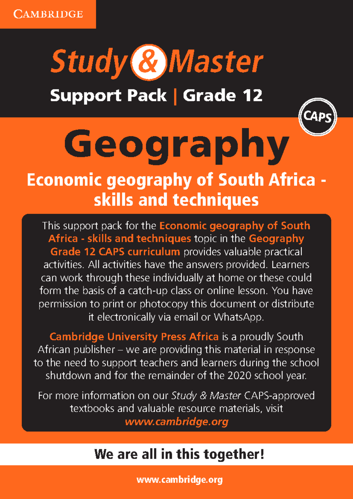 Grade 12 Geography Economic Geography Study Guide - CAPS Geography This ...