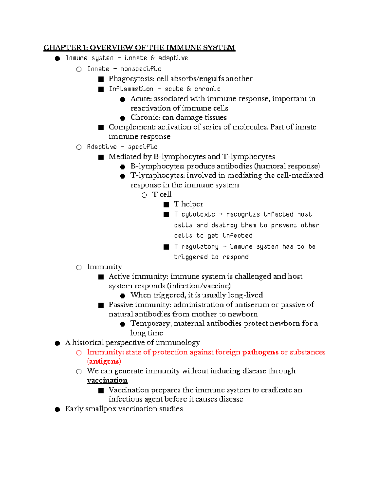 CHAPTER 1: IMMUNE SYSTEM OVERVIEW AND KEY CONCEPTS - Studocu