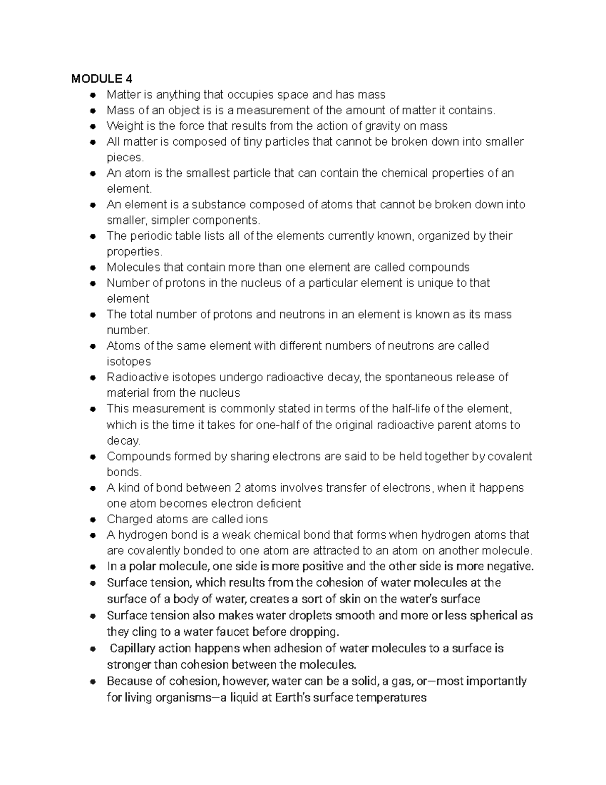 APES Module 4: Matter, Energy, and Chemical Properties Notes - Studocu