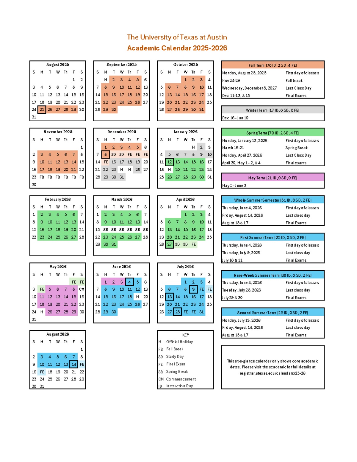 Academic Calendar AY 25-26: Key Dates & Important Events - Studocu