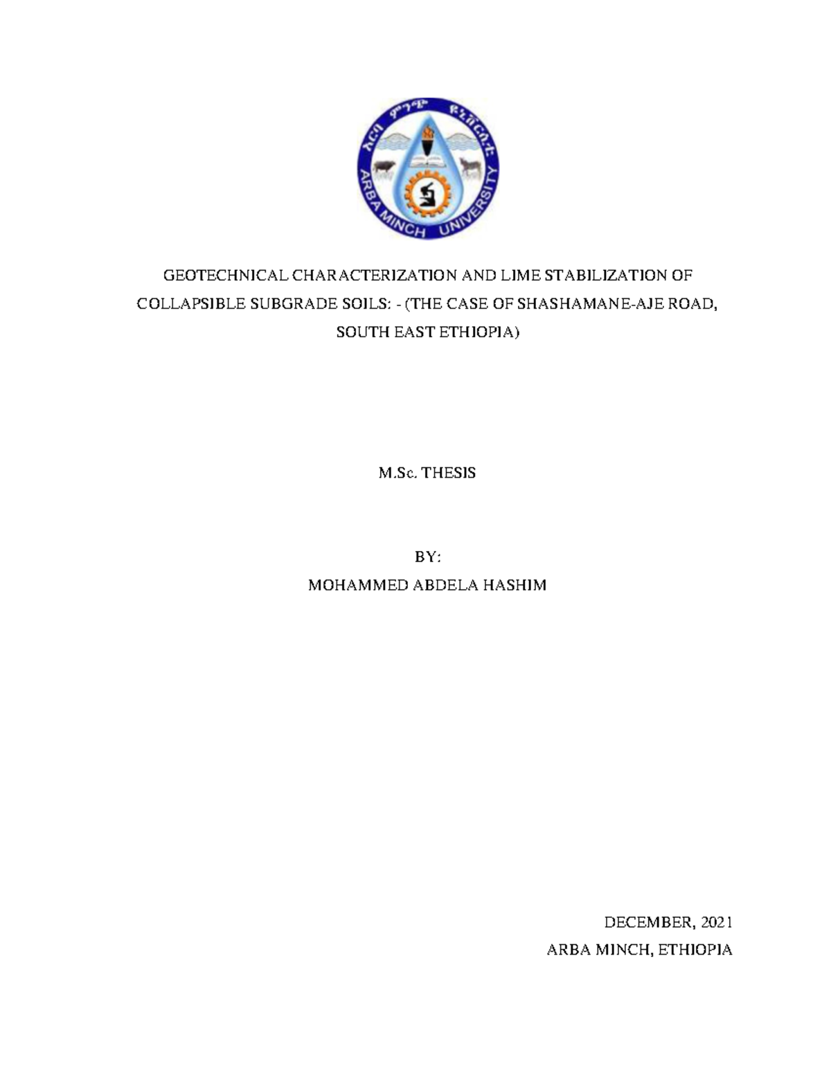 Mohammed Abdela Hashim final dec18 - GEOTECHNICAL CHARACTERIZATION AND ...