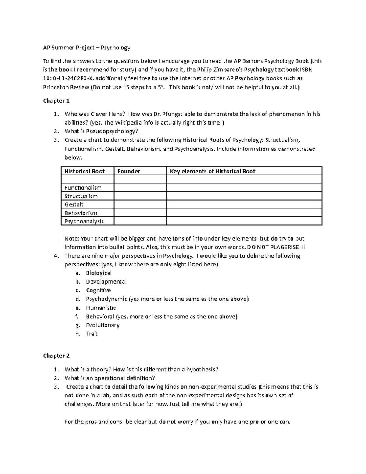 AP Psychology (Summer Project) Study Guide & Key Concepts - Studocu
