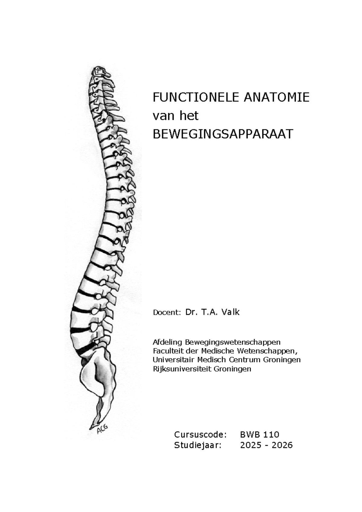 Syllabus Anatomie van het Bewegingsapparaat BWB110 (2025-2026 ...